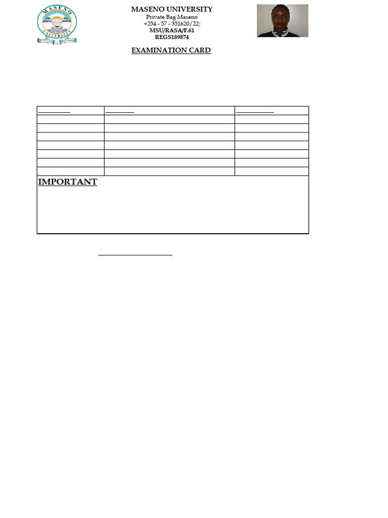 ExamCard DPS00071020 | PDF