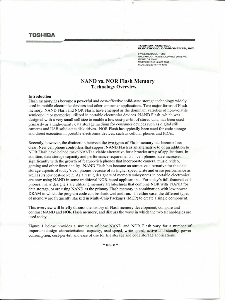 Nand Nor Flash | PDF