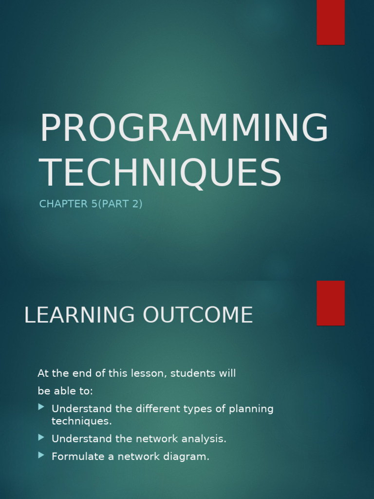 W6 - Project Planning (Part 2) Programming Techniques | PDF W6 - Project Planning (Part 2) Programming Techniques | PDF