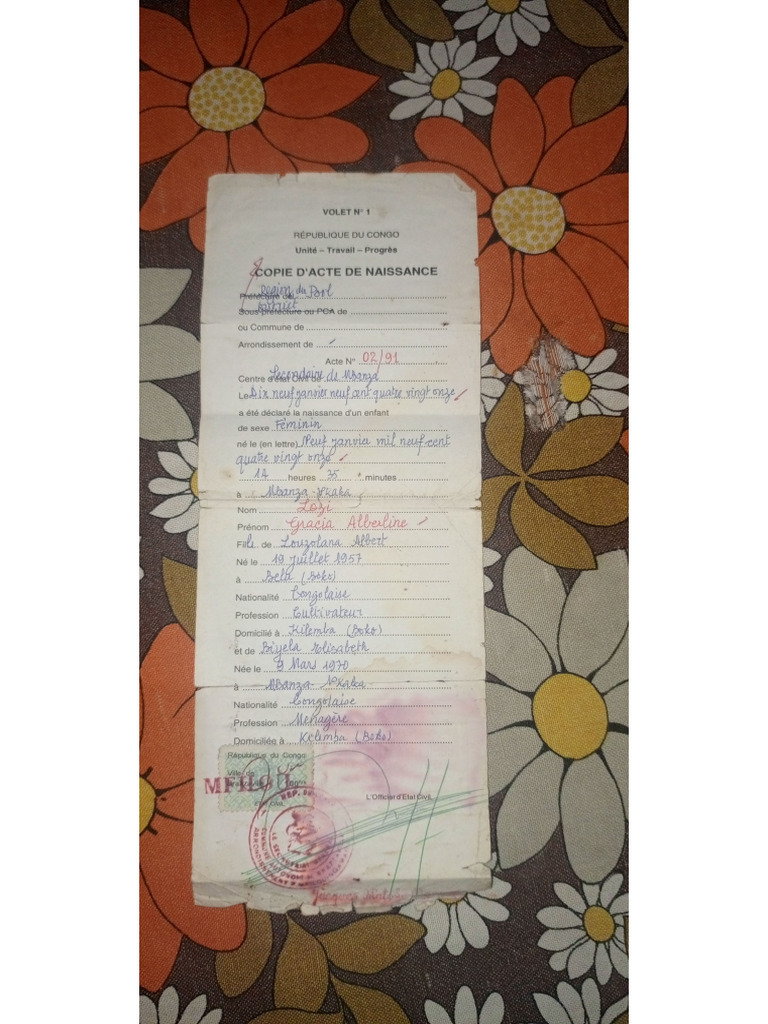 Copie Acte Naissance | PDF