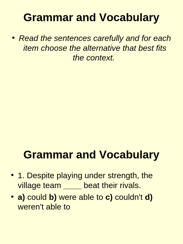 Grammar&Vocab | PDF | Language Acquisition | Writing