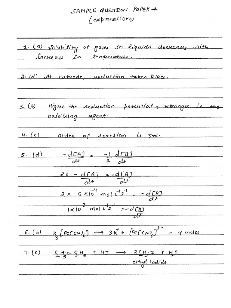 Sample Paper - 4 | PDF