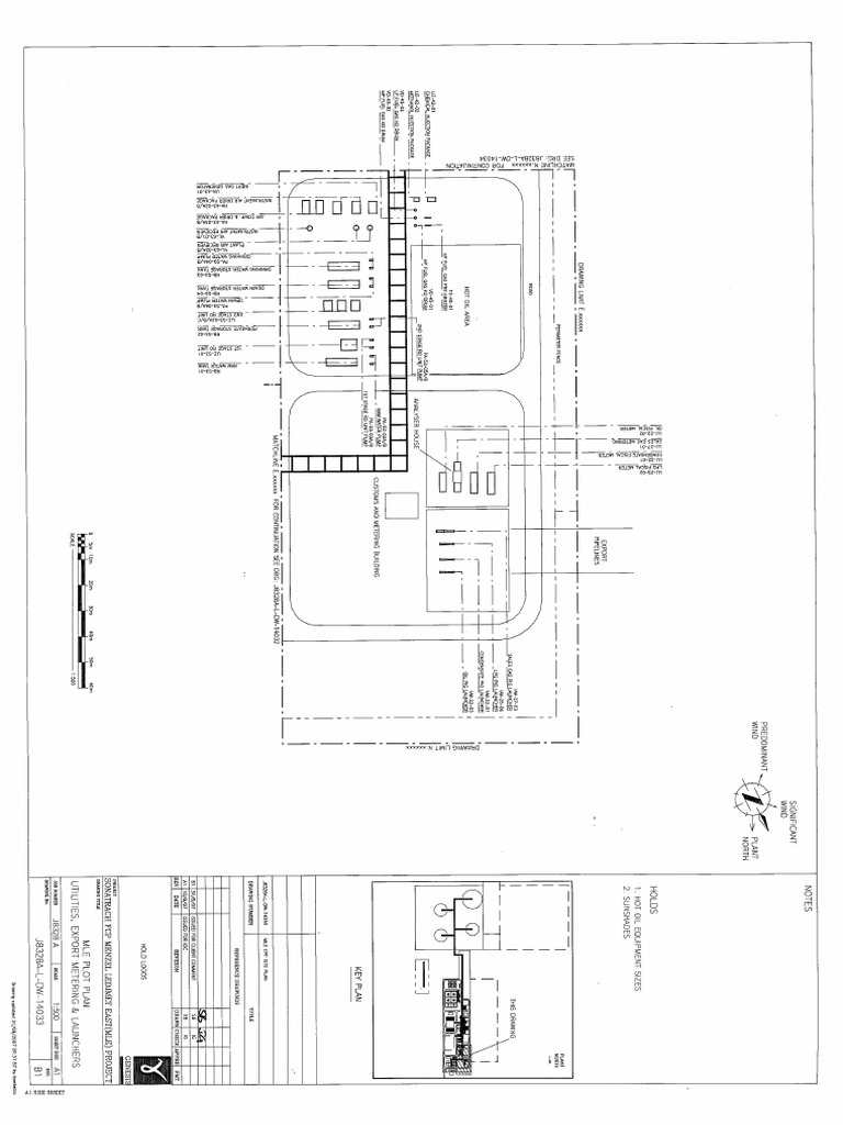 J8328A-L-DW-14033 Rev B1 - Plot Plan - Utilities Export Metering & Launchers | PDF