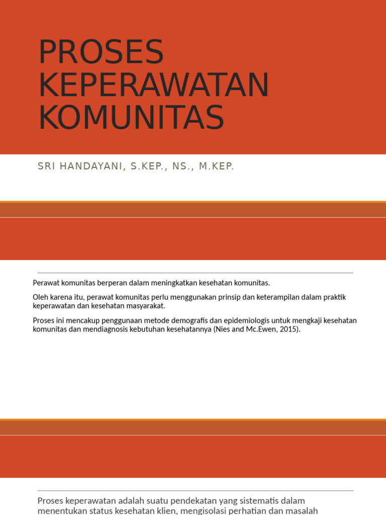 Proses Keperawatan Komunitas | PDF