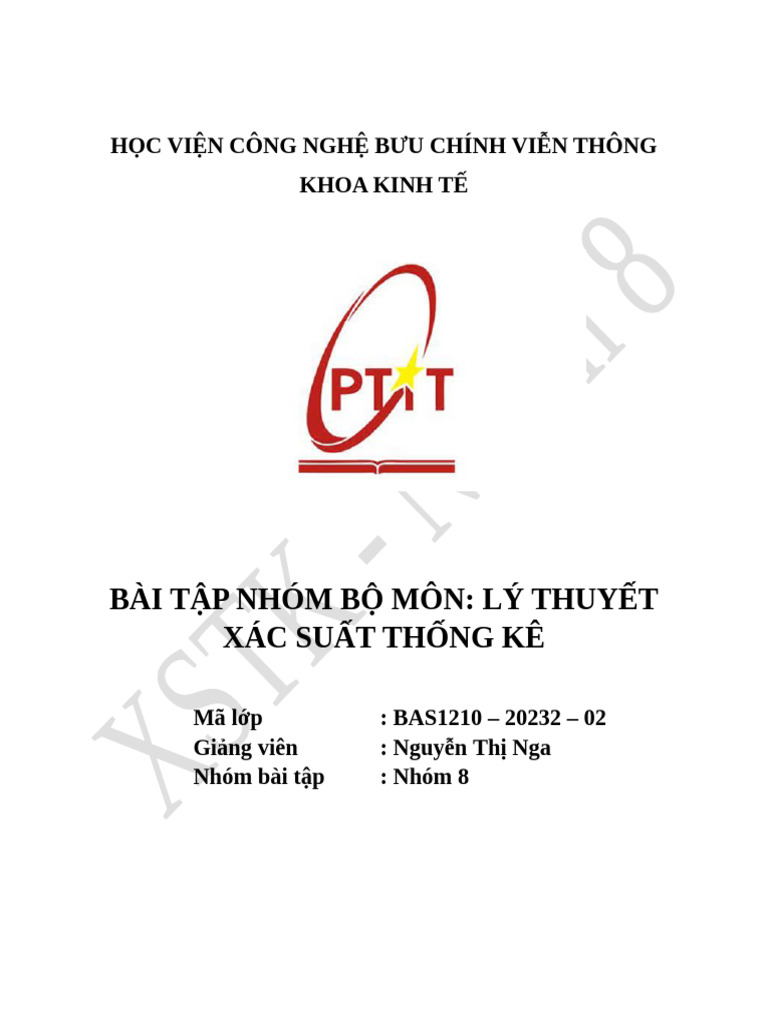 BTL XSTK Nhóm 8 | PDF