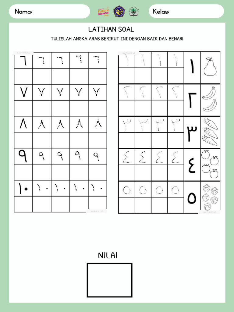 LK Angka - Kelas 1 | PDF