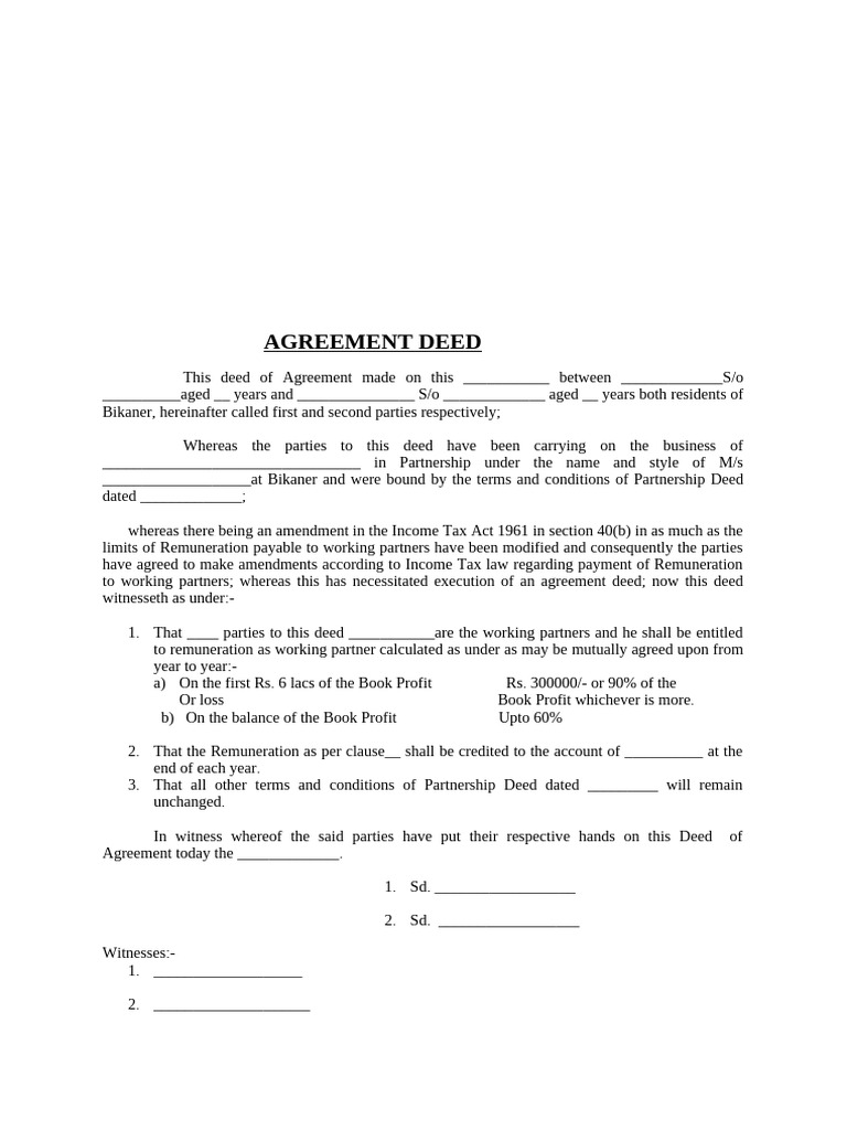 Agreement Deed Salary Change Clause | PDF