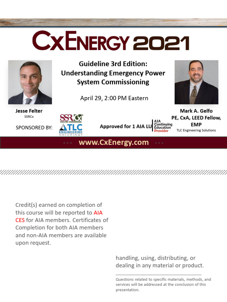 Guideline 3rd Edition, Understanding Emergency Power System CX | PDF ...