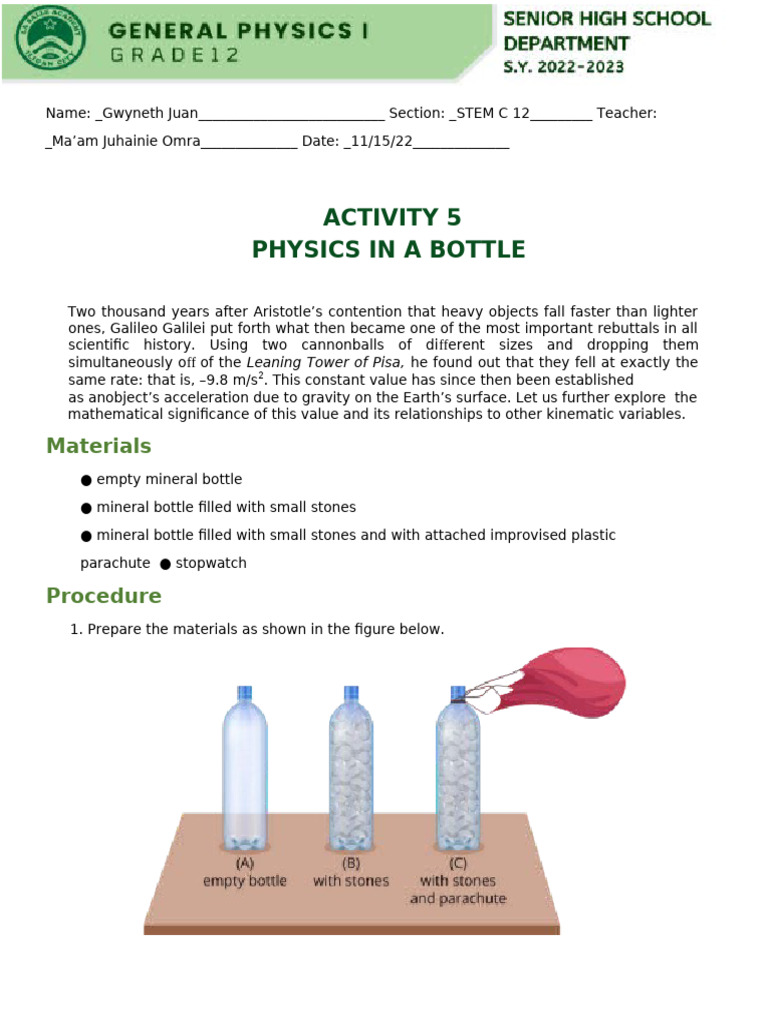 GP1 Activity 5 | PDF | Gravity | Mechanical Engineering
