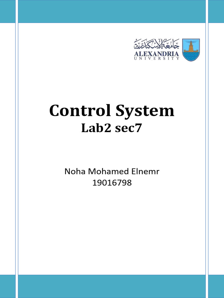 Noha Mohamed Elnemr-19016798 | PDF | Control Theory | Mechanics