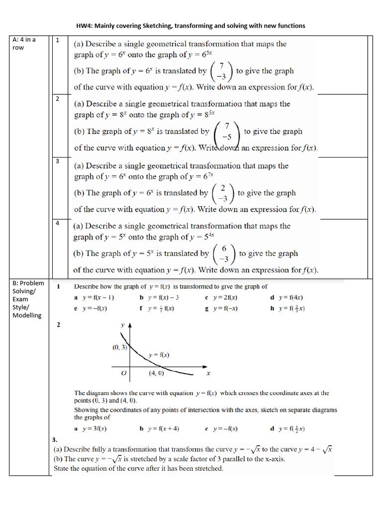 HW04 Sketching, Transforming and Solving With New Function | PDF ...