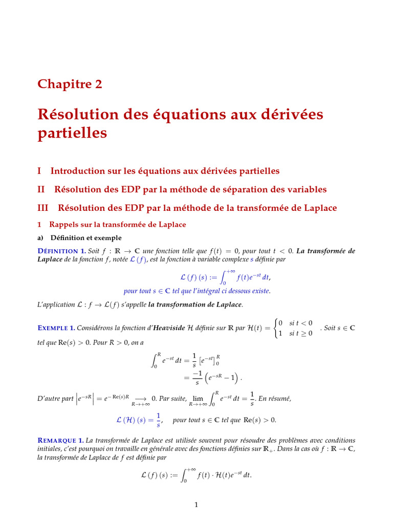 Chapitre II Partie 2 | PDF | Équation aux dérivées partielles ...