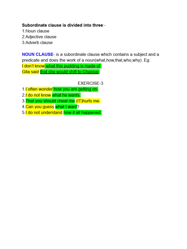 Subordinate Clause | PDF