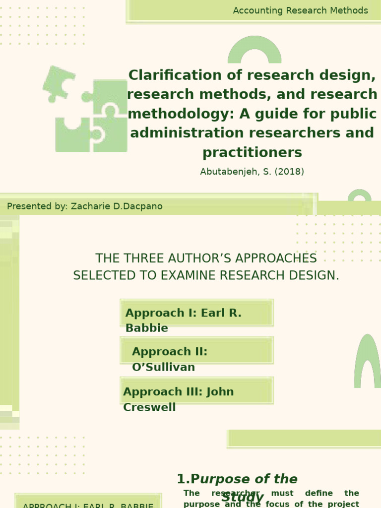 Clarification of Research Design Research Methods and Research ...
