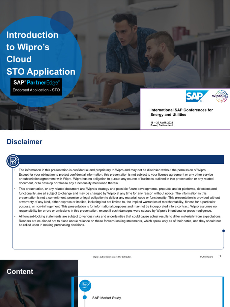 Wipro STO Presentation SAP Energey Conference 2023 | PDF | Cloud Computing