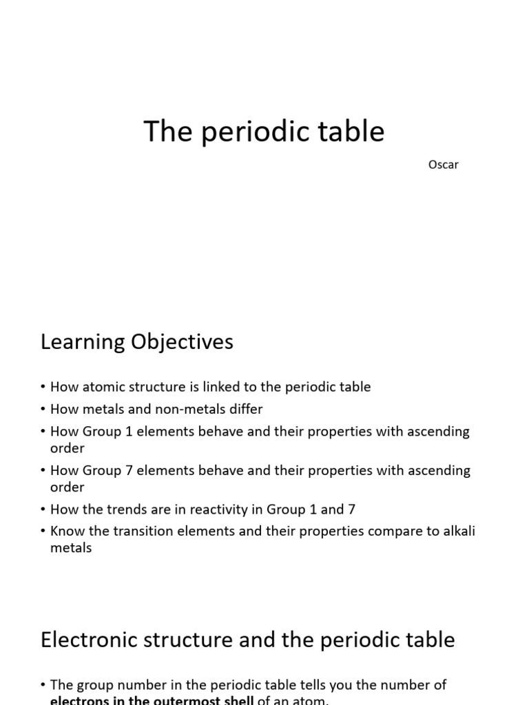 Chapter 2 Periodic Table | PDF | Periodic Table | Ion