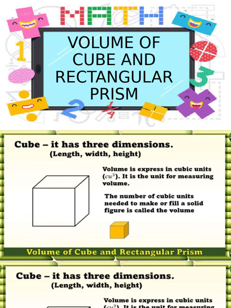 q4-Math5-Volume of Cube and Rectangular Prism | PDF