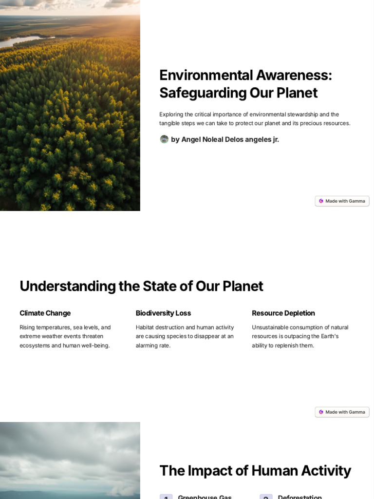 Environmental Awareness Safeguarding Our Planet | PDF | Sustainability | Waste Management