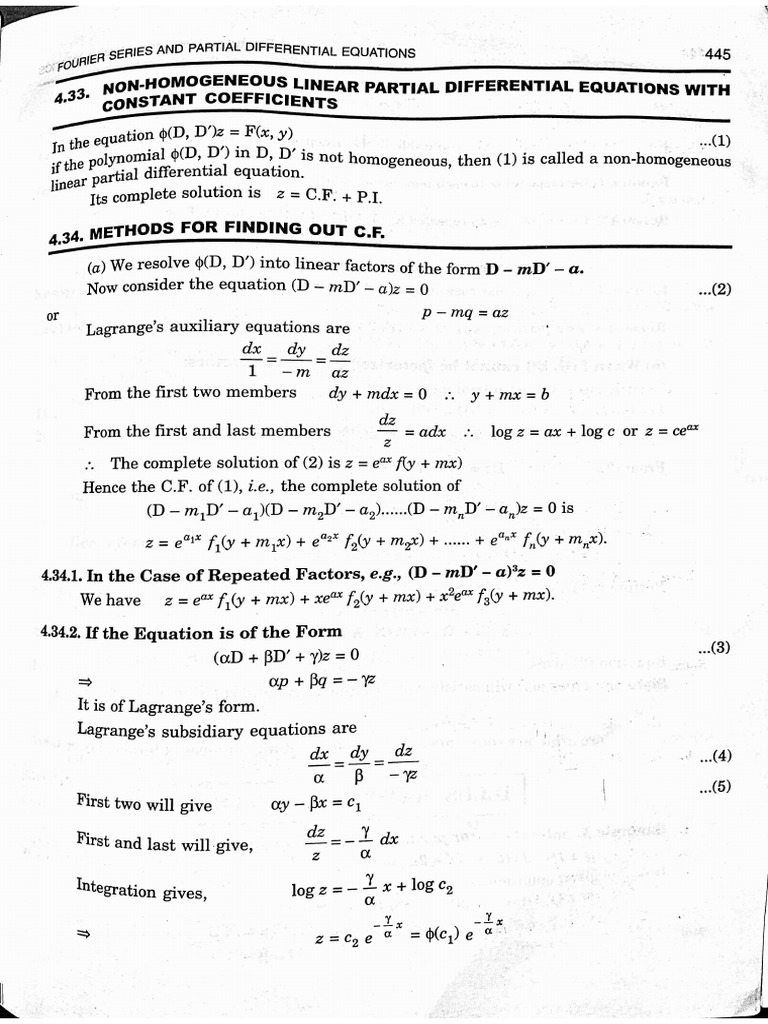 Non Homogeneous Partial Diff. Equation | PDF
