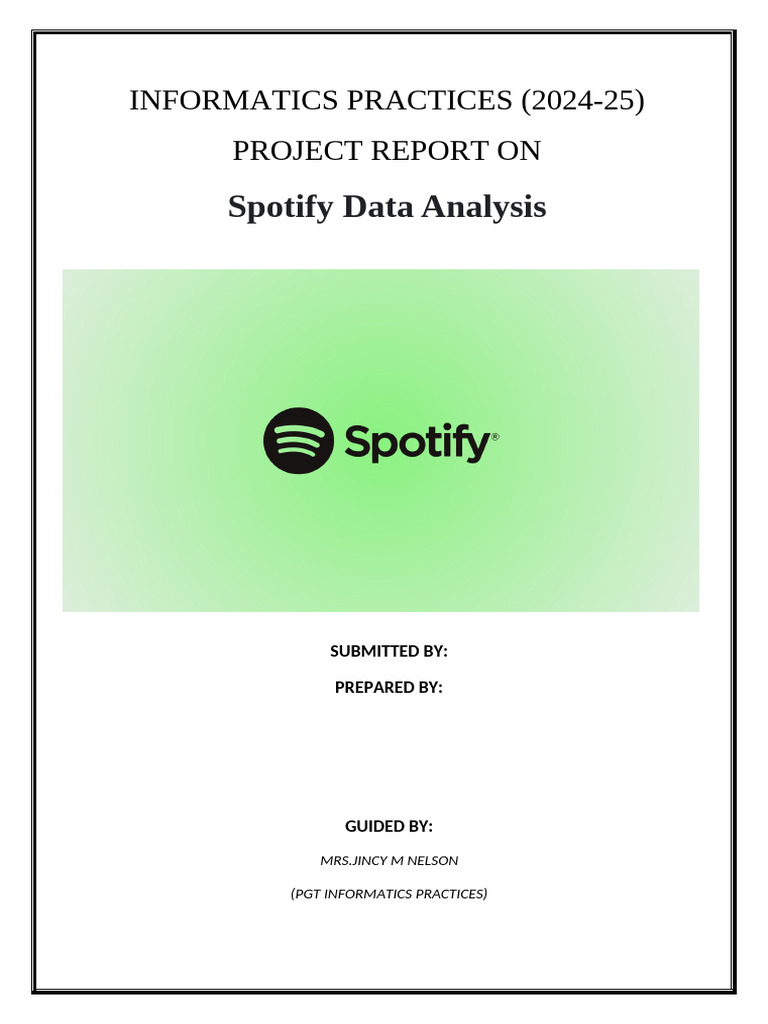 IP Project Final | PDF | Data Analysis | Spotify