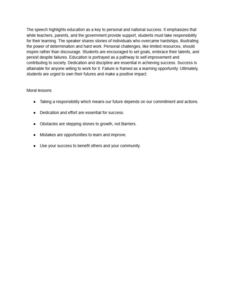 Balack Obama's Speech Summary | PDF