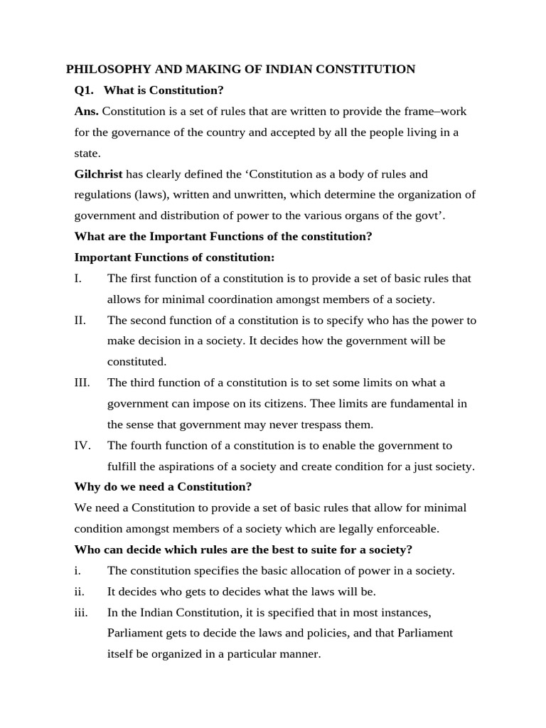 Philosophy of Constitution | PDF | Constitution | Justice
