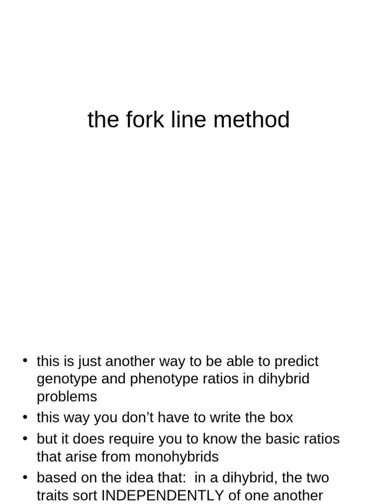 The Fork Line Method - Dihybrid Cross | PDF | Genetics | Evolutionary ...