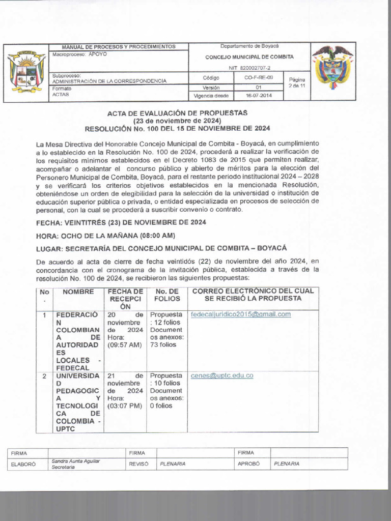 Acta de Evaluacion | PDF