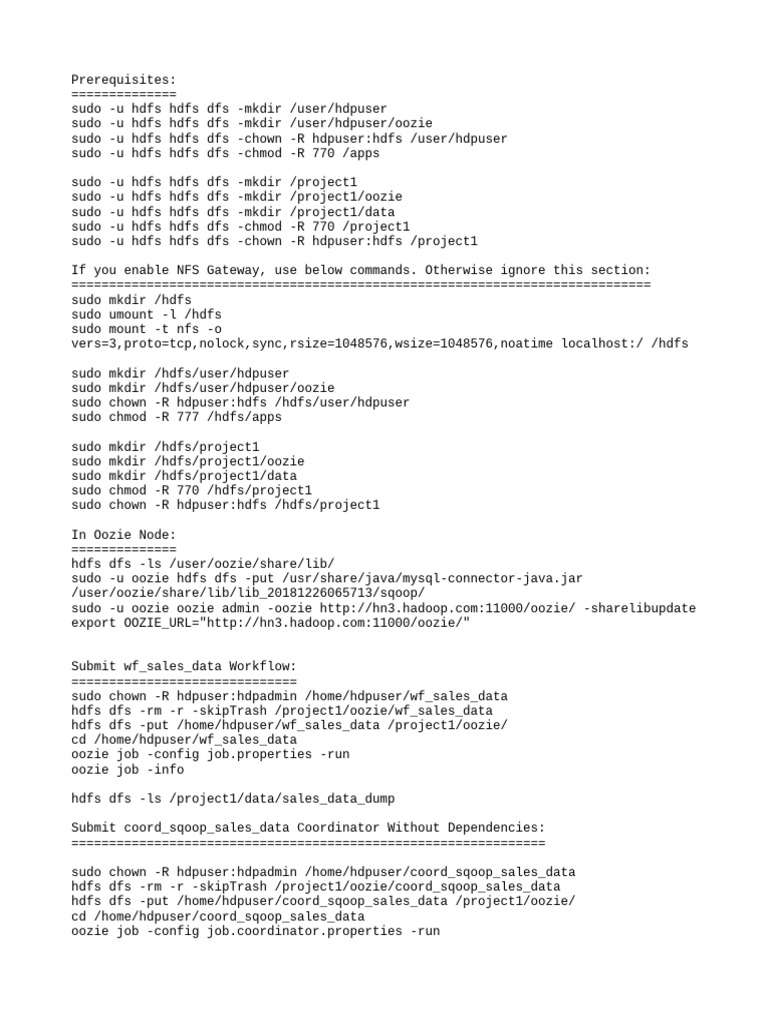 Oozie Commands | PDF | Apache Hadoop | Software Oozie Commands | PDF | Apache Hadoop | Software