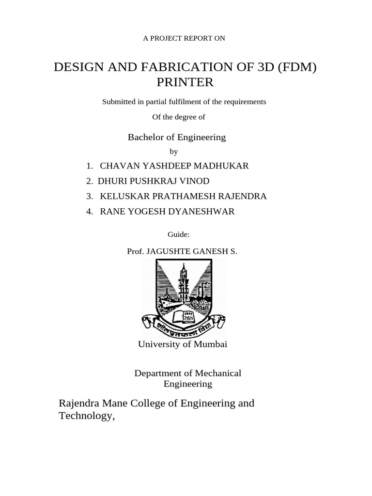 Field Project Report - 2022 | PDF | 3 D Printing | Extrusion