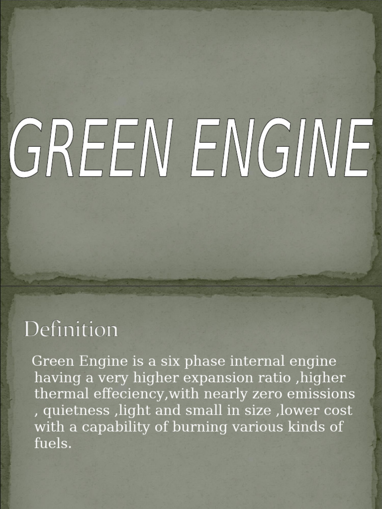 Green Engine | PDF | Engines | Fuels