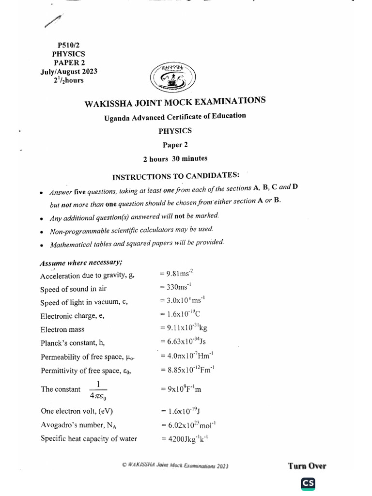 Wakisha Uace Phy 2 | PDF
