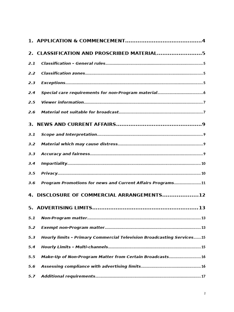 Free TV Commercial Television Industry Code of Practice | PDF