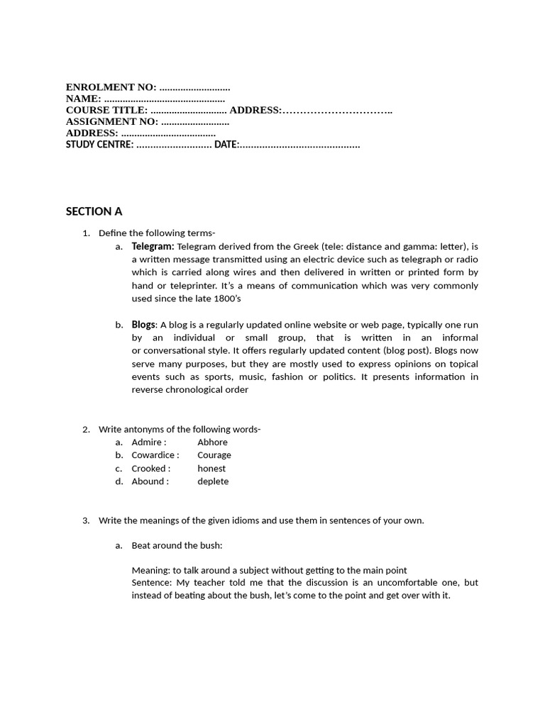 English-TMA-Answers Final R01 | PDF | Disciplines | Gender