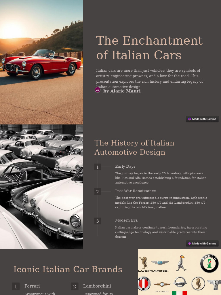 Italian Cars: Artistry & Legacy | PDF | Ferrari | Car