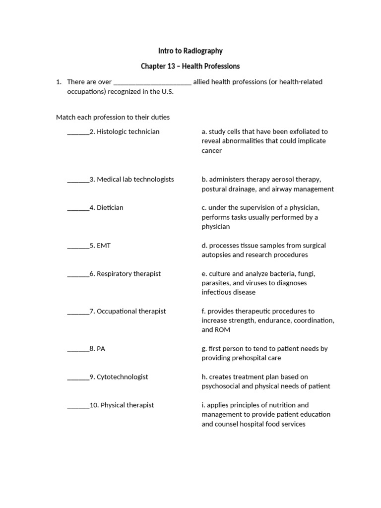 Intro To Radiography - Chapter 13 Assignment | PDF Intro To Radiography - Chapter 13 Assignment | PDF