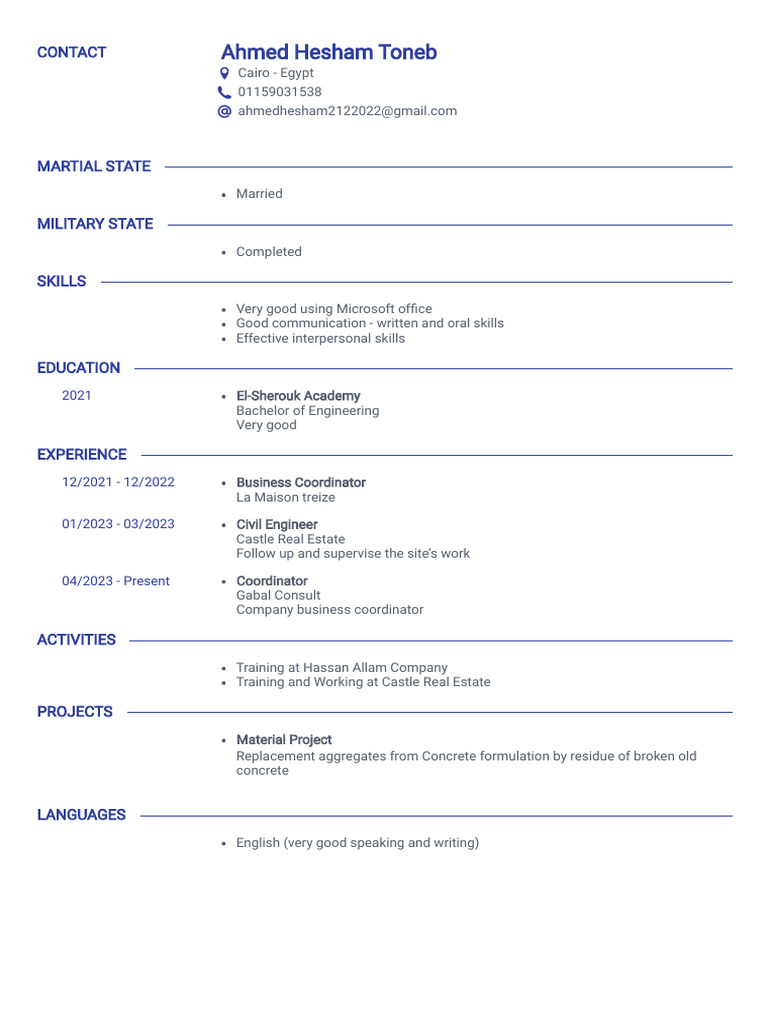 Ahmed Hesham CV | PDF
