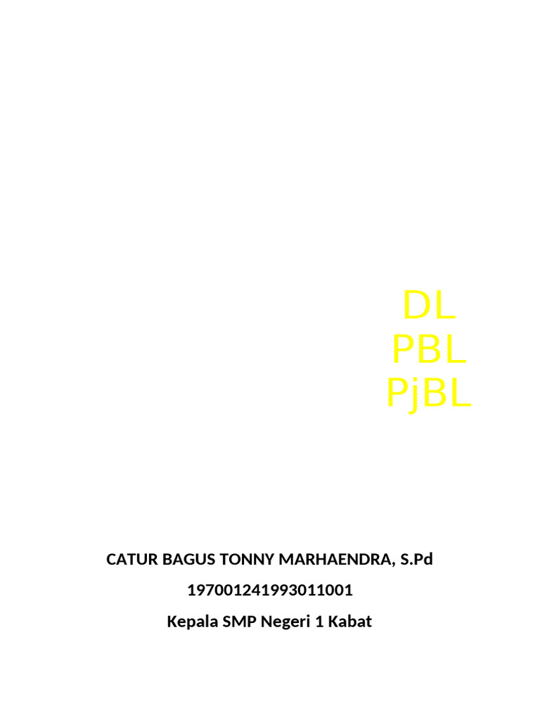 Sintaks Model DL, PBL, PJBL Rev2 | PDF