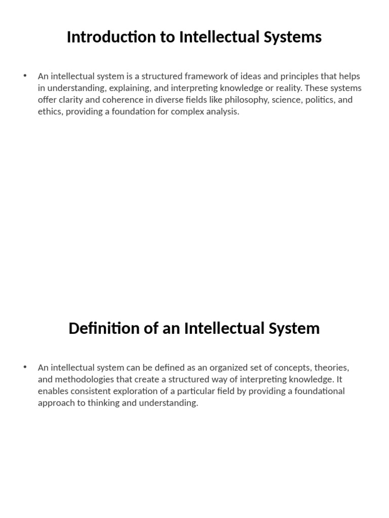 Intellectual System Presentation | PDF | Methodology | System