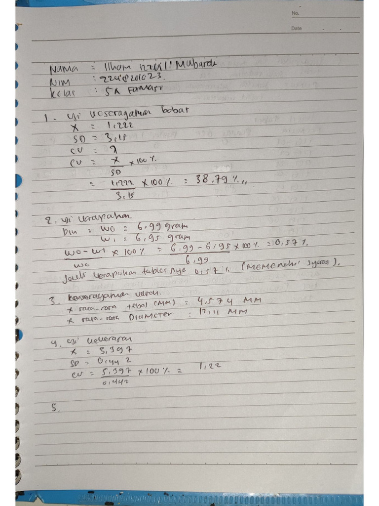 Tugas FTS Solid Ilham Izzul Mubarok-5a-Evaluasi Tablet | PDF