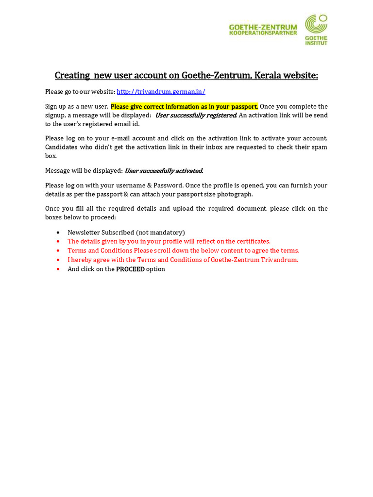 Creating New User - Website | PDF