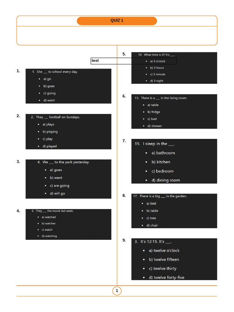 Quiz 1 | PDF