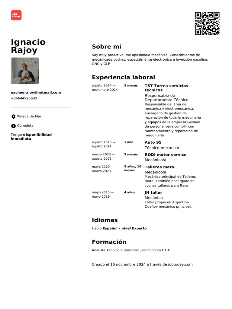 CV Ignacio 11-24 | PDF | Coche | Vehículos terrestres