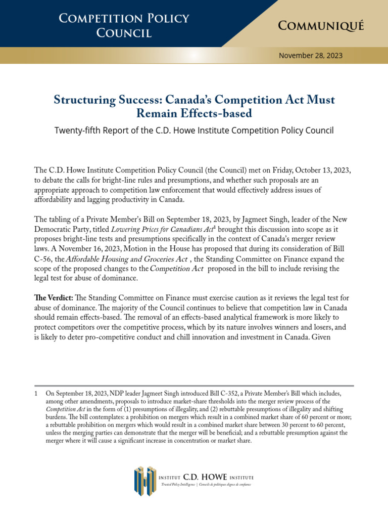 Canada Competition Law | PDF | Competition Law | Competition