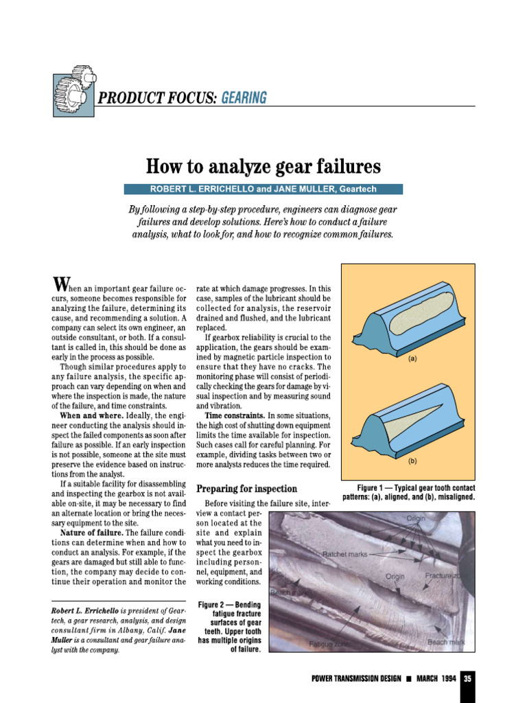 Gear Failure Analysis | PDF