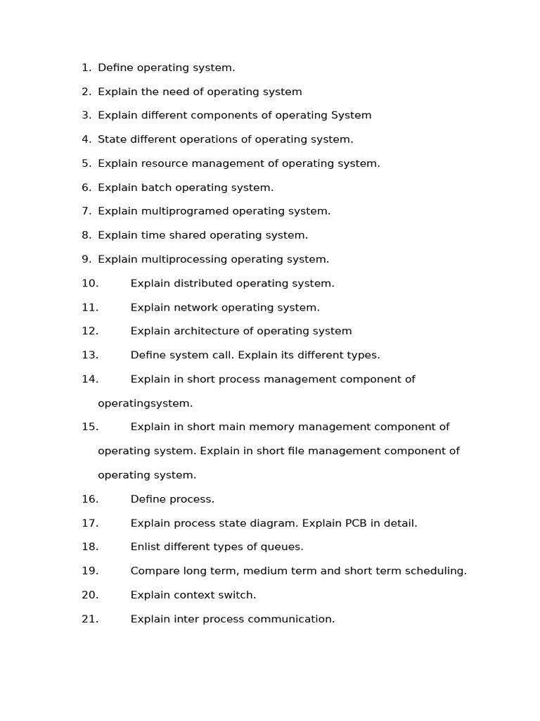 Operating System 1 | PDF | Scheduling (Computing) | Process (Computing) Operating System 1 | PDF | Scheduling (Computing) | Process (Computing)