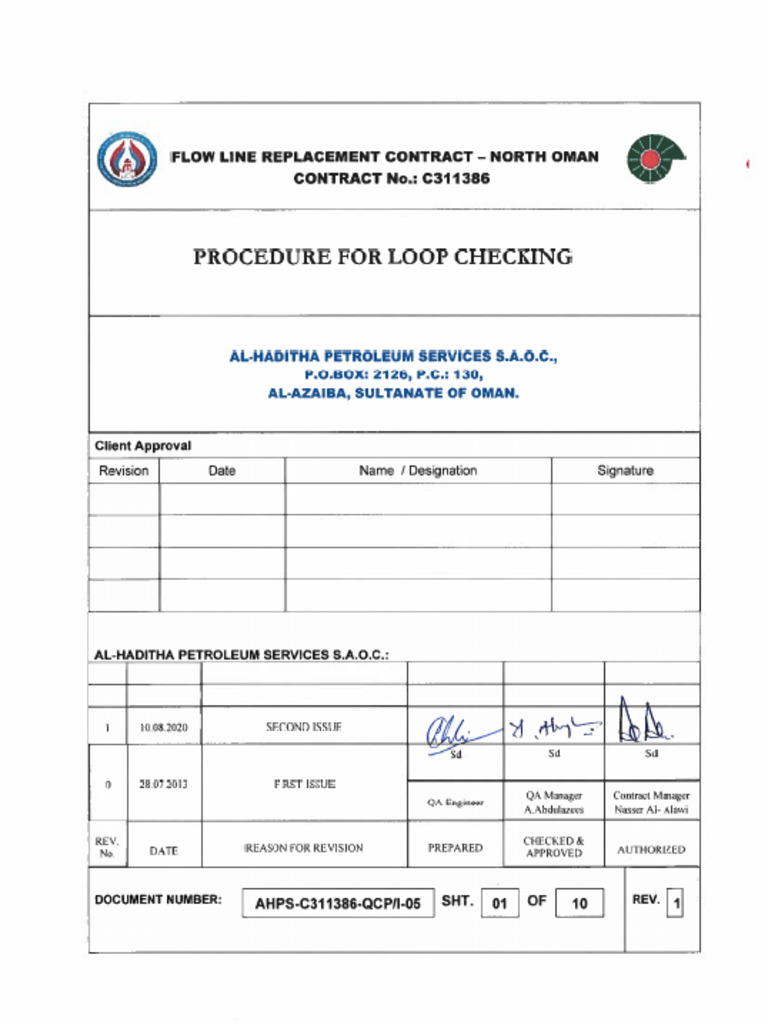 QCP-I-05-Procedure For Instrumentation Loop Checking | PDF