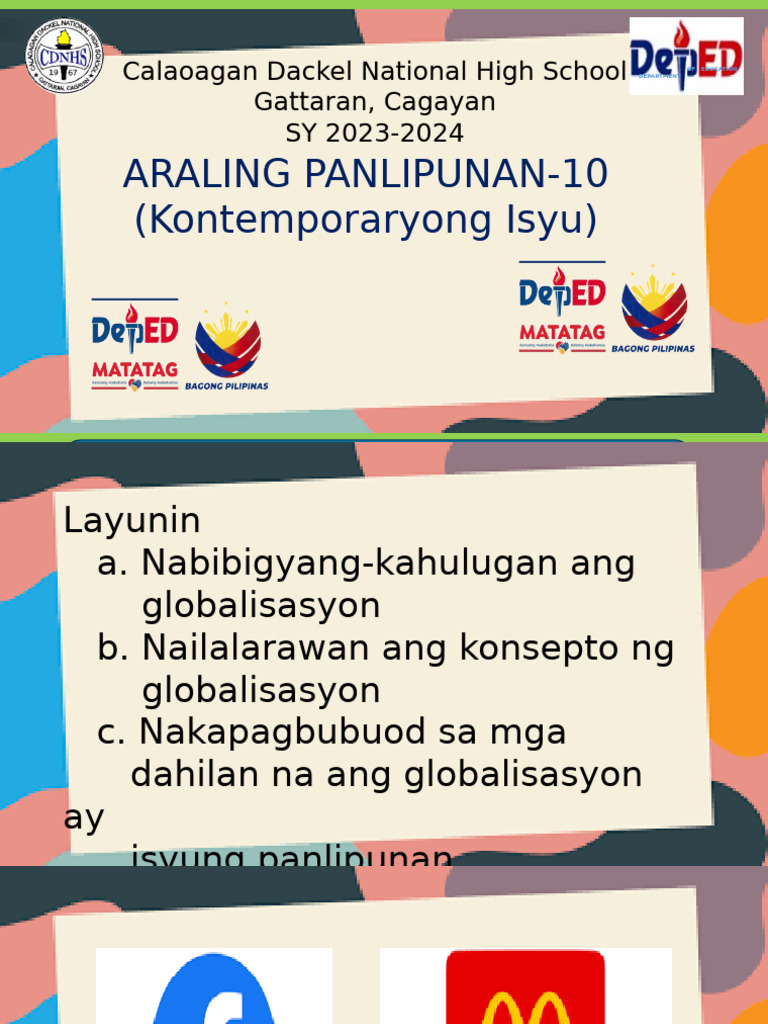 1 - Globalisasyon Konsepto at Perspektibo Lesson 1 | PDF