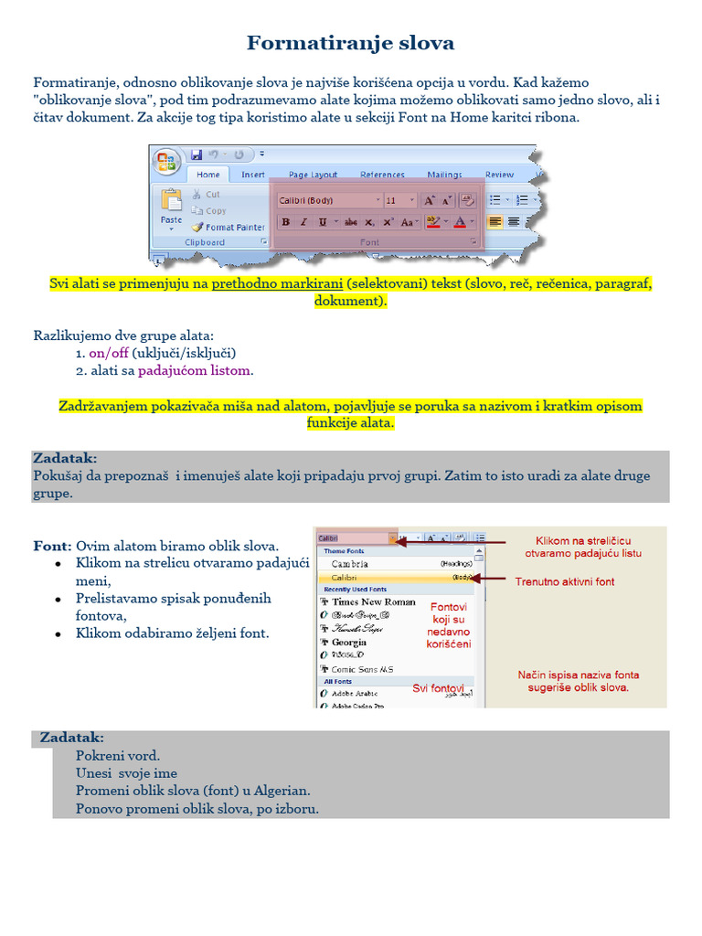 Formatiranje Slova | PDF