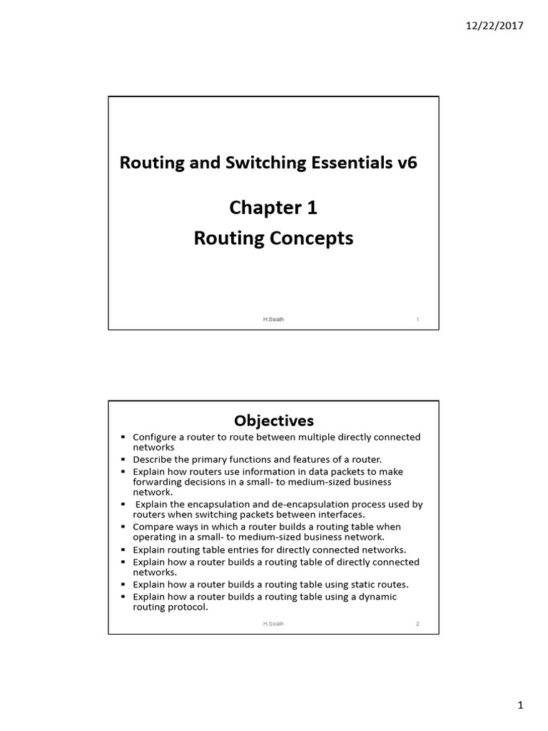 Chapter 1 Routing Concepts | PDF | Computer Network | Router (Computing) Chapter 1 Routing Concepts | PDF | Computer Network | Router (Computing)